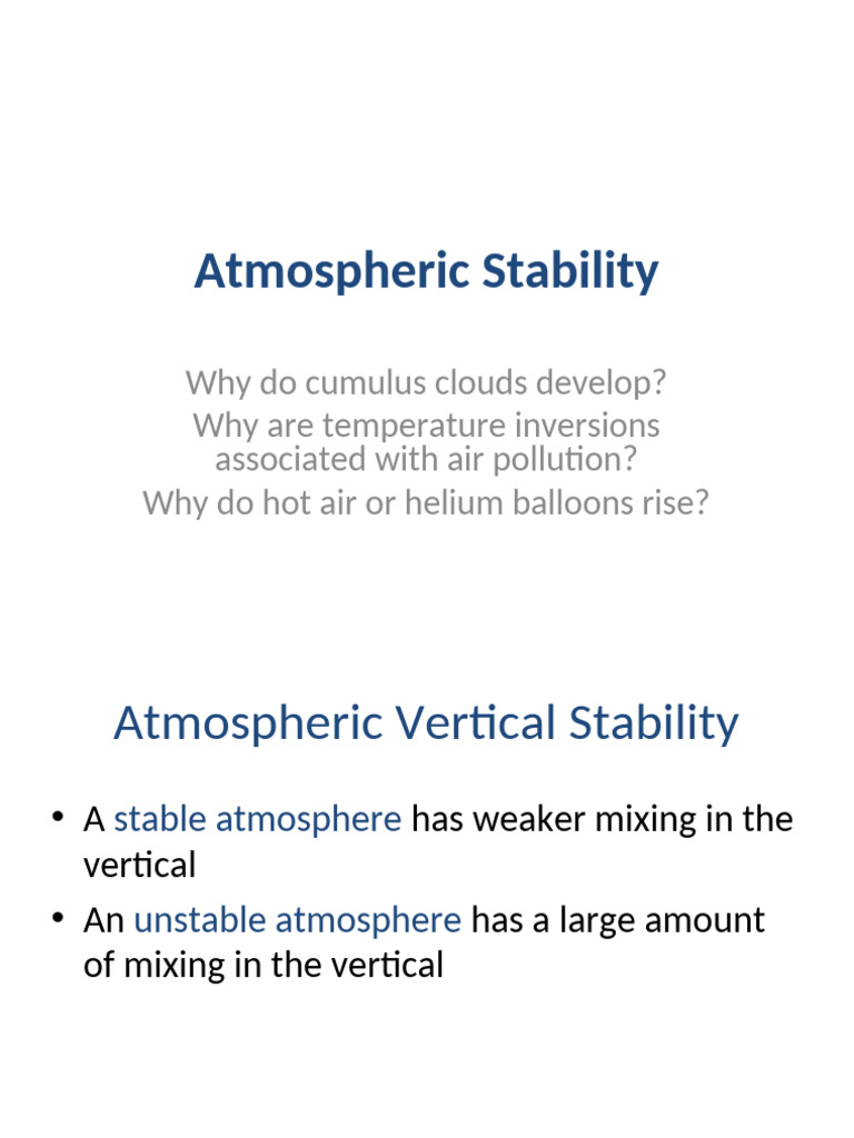Understanding Atmospheric Stability | PDF | Atmosphere Of Earth ...