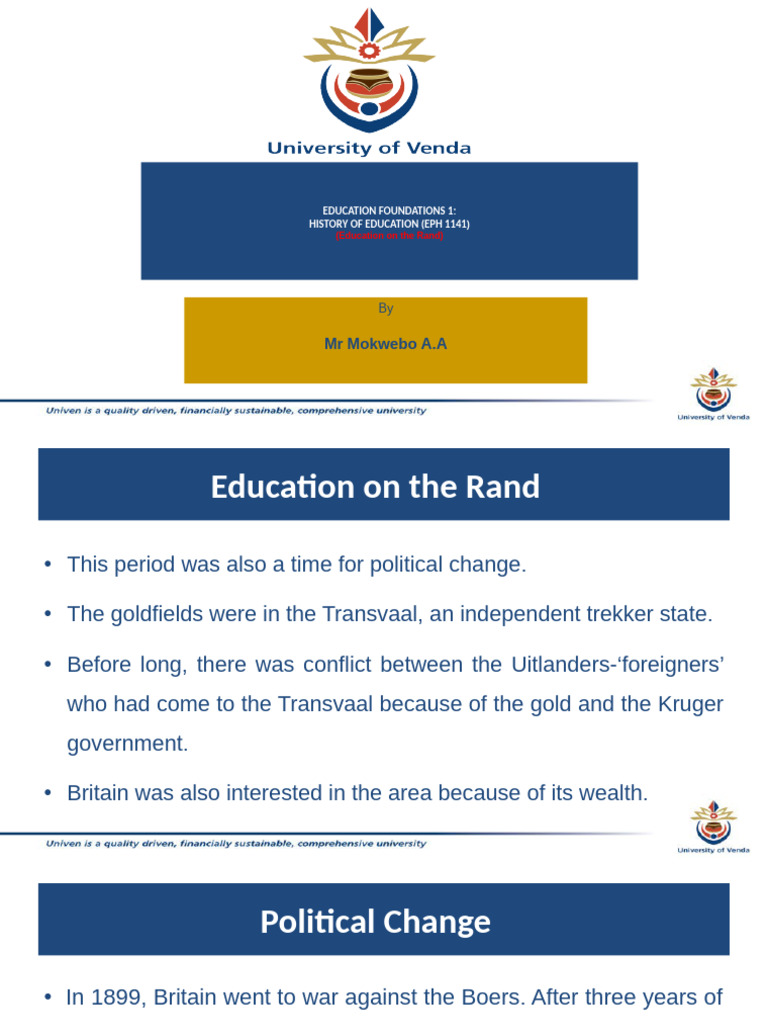 10-Education on the Rand | PDF | Africa | Politics Of South Africa