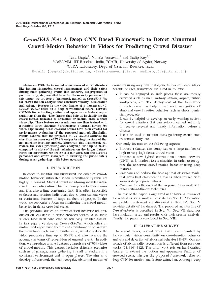 CrowdVAS-Net - A Deep-CNN Based Framework To Detect Abnormal Crowd ...