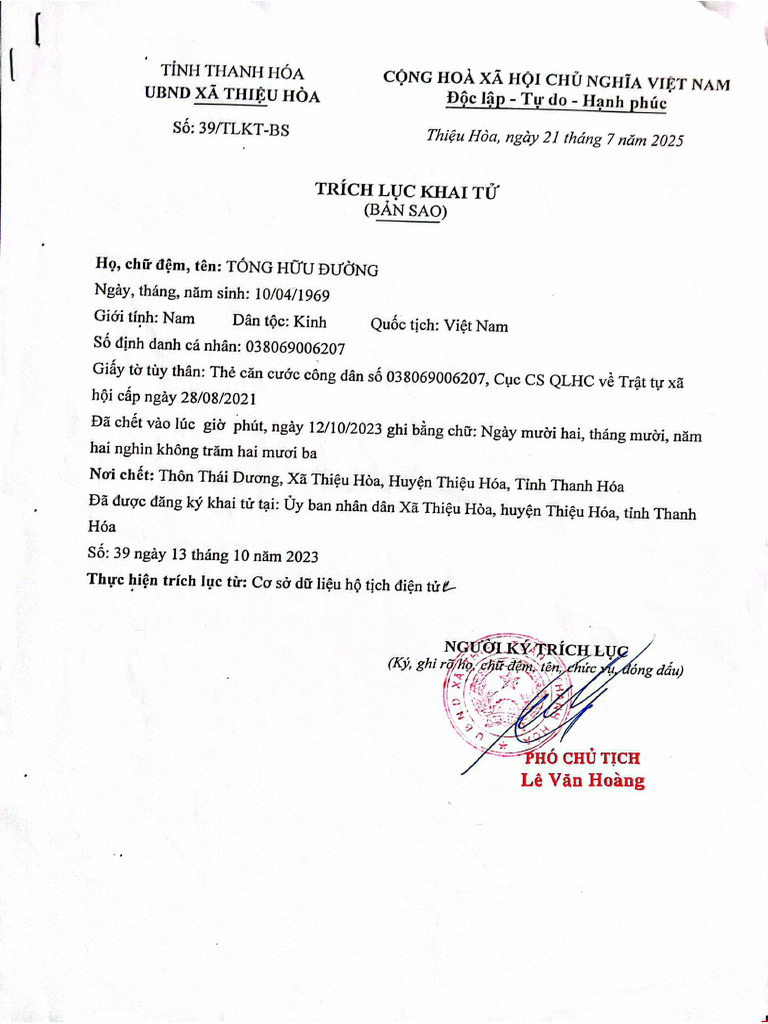 Trích L C Khai T C A CH NG | PDF