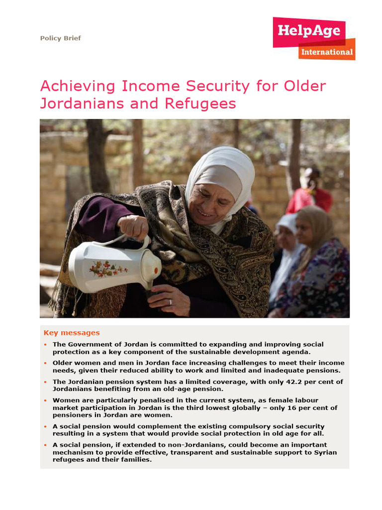 Achieving Income Security For Older Jordanians and Refugees | PDF ...