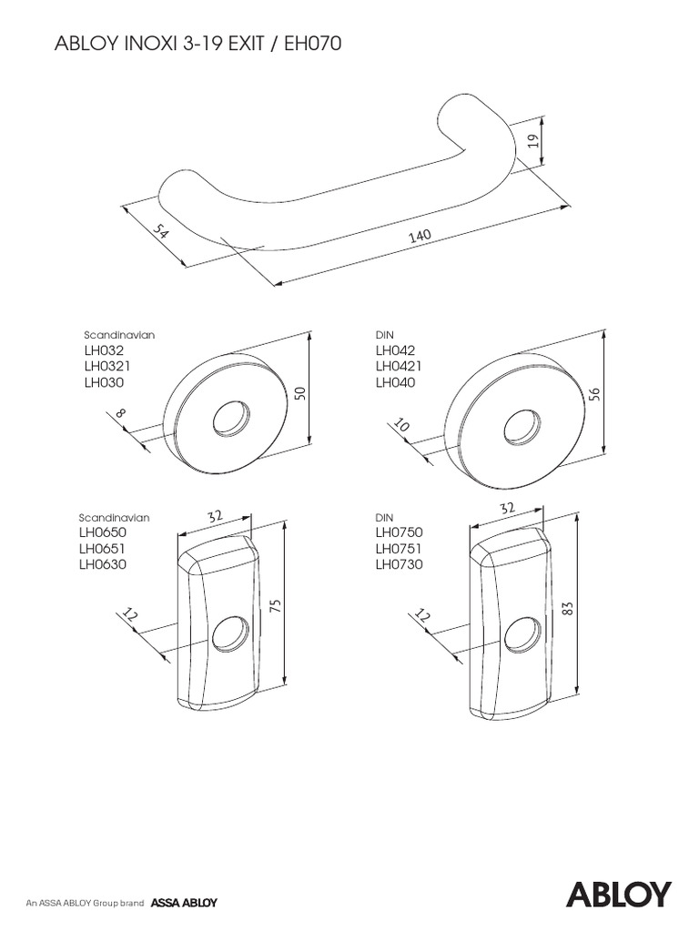 ABLOY EH070-032 Dimensional Drawing 1 | PDF