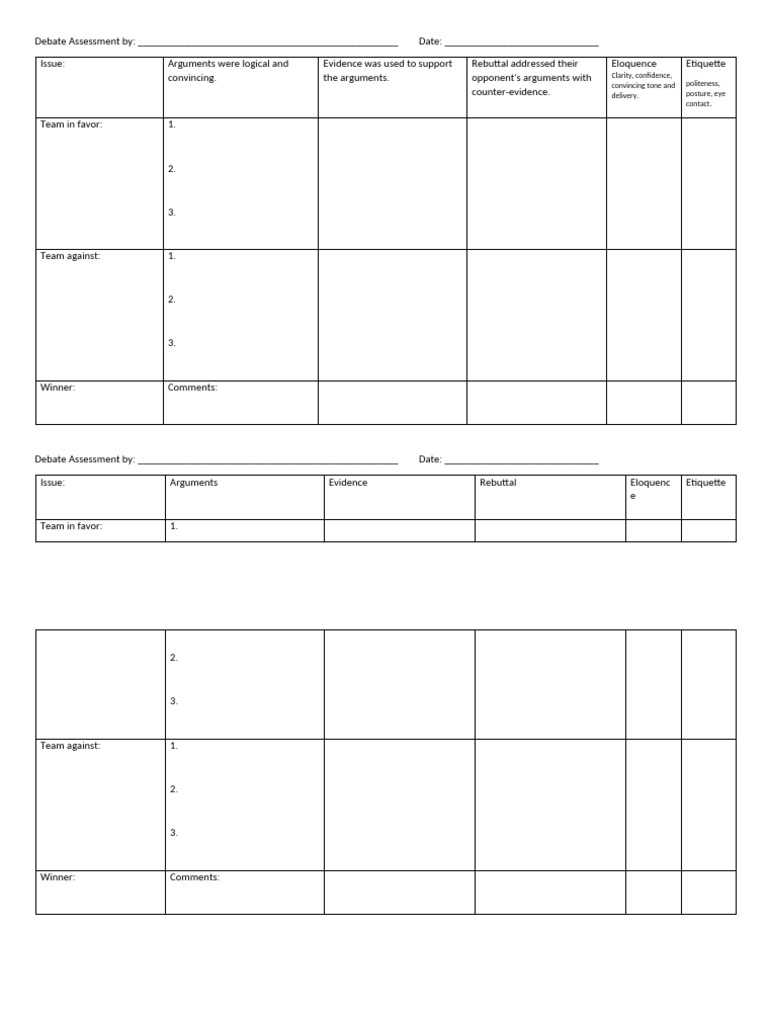 Debate Assessment by | PDF
