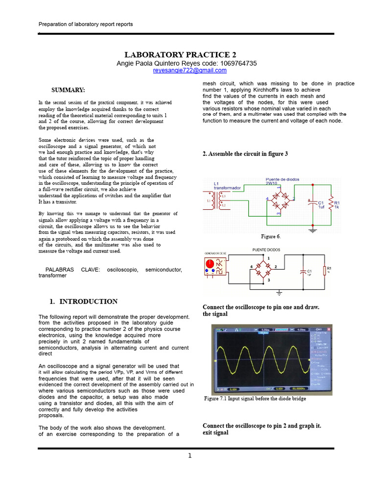 Laboratory Report on Circuit Analysis | PDF | Electrical Network | Diode