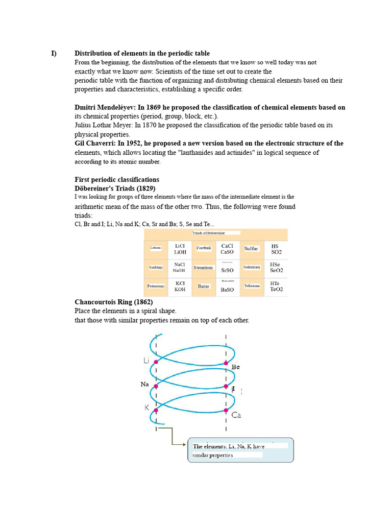 Distribution of Elements in The Periodic Table | PDF | Periodic Table ...
