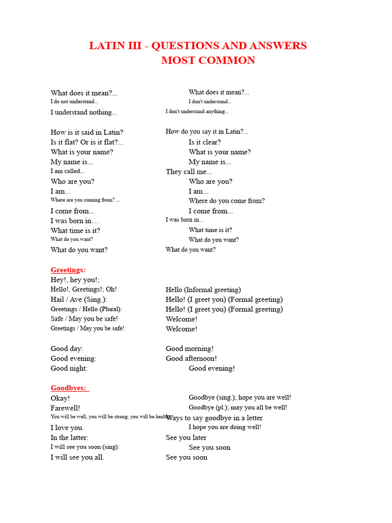 Latin III Common Phrases Guide | PDF