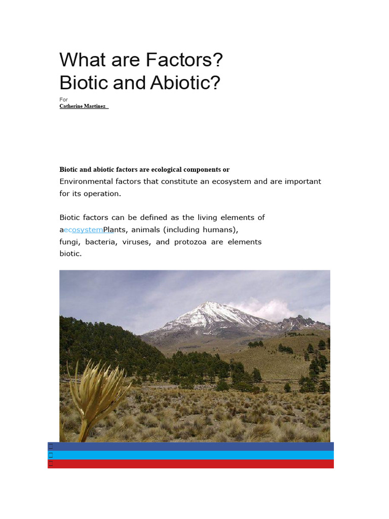 What are Biotic and Abiotic Factors? | PDF | Ecosystem | Oxygen