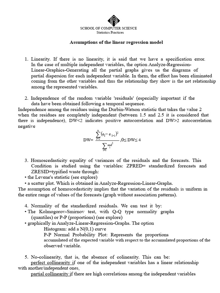 Assumptions_of_the_linear_regression_model.pdf | PDF | Errors And Residuals | Regression Analysis