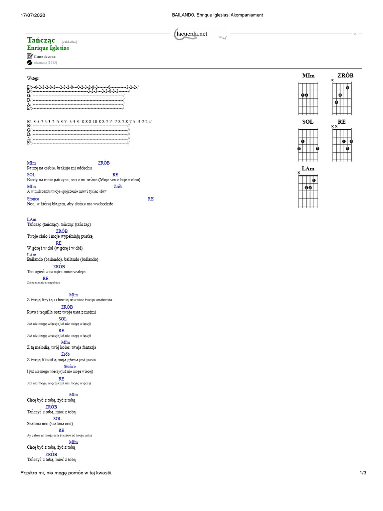 BAILANDO, Enrique Iglesias - Akordy PDF | PDF