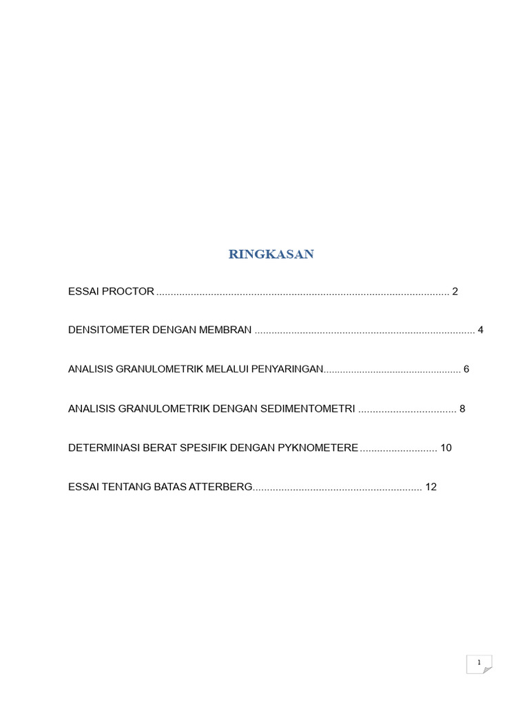 Uji Proctor dan Analisis Granulometri | PDF