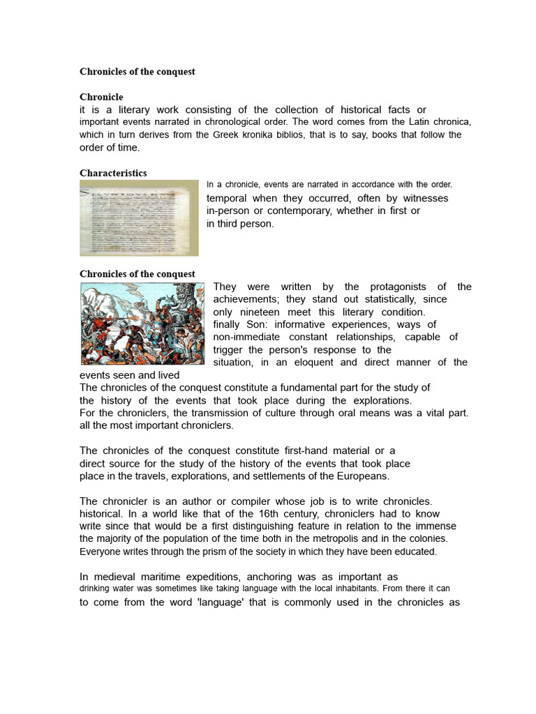 Chronicles of the conquest | PDF | Voyages Of Christopher Columbus ...