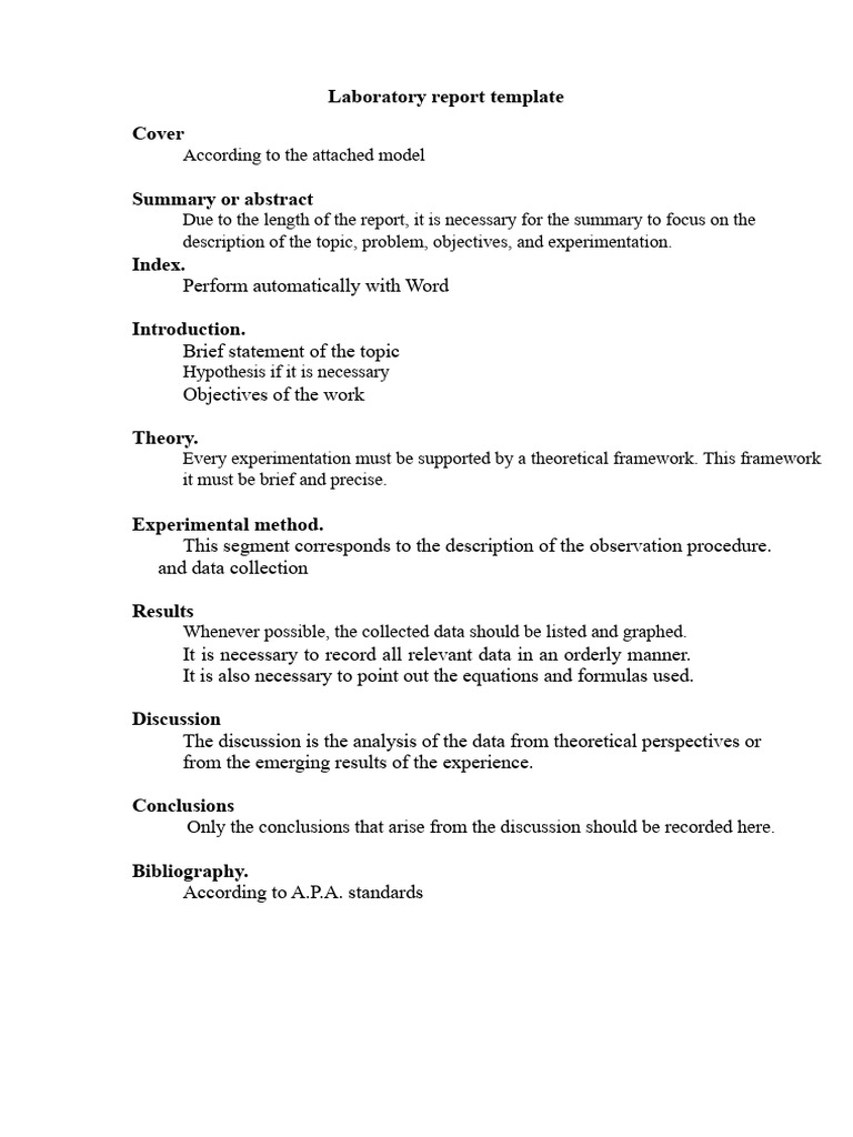 Laboratory Report Template Guide | PDF