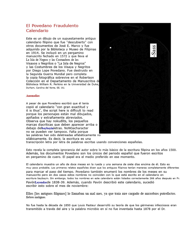 El Calendario Povedano Fraudulento | PDF