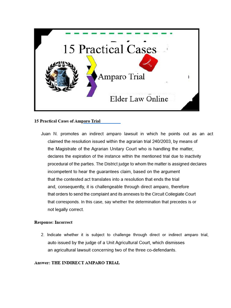 15 Amparo Trial Case Studies Explained | PDF | Trials | Lawsuit