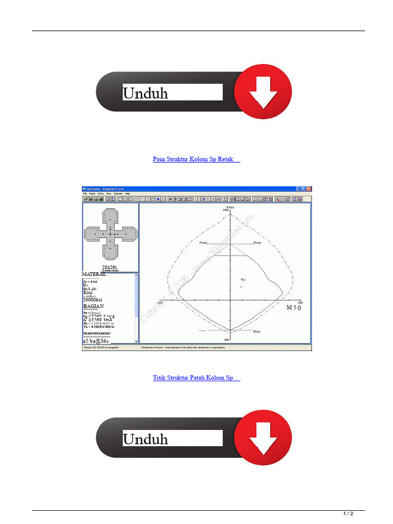 Analisis Retak Kolom dengan spColumn | PDF