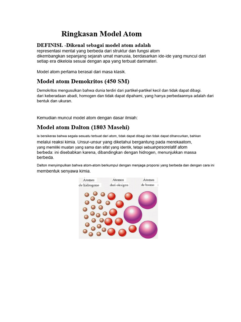 Ringkasan Model Atom | PDF