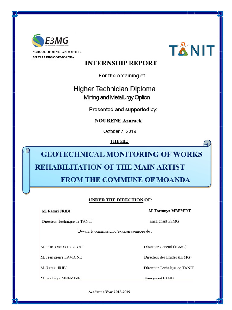 Geotechnical Monitoring of The Rehabilitation Works of The Main Channel of The Municipality of ...