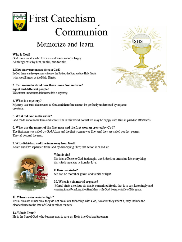 First Catechism: Understanding God and Faith | PDF | Sacraments | Penance