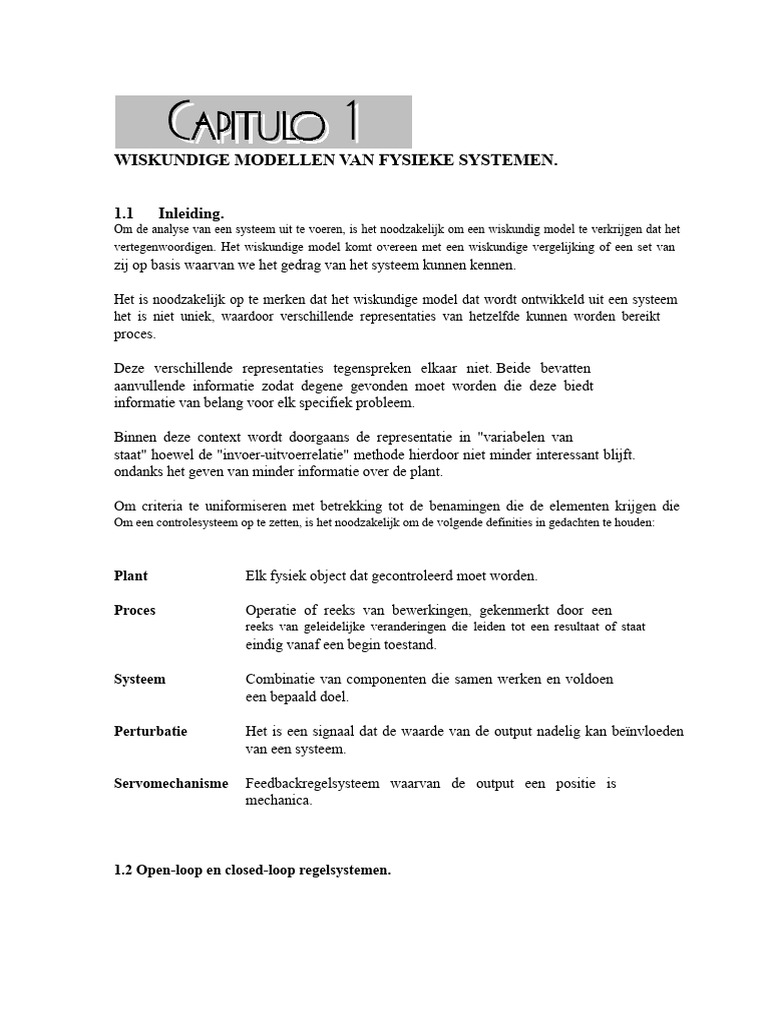 Wiskundelijke Modellen Van Fysieke Systemen. | PDF
