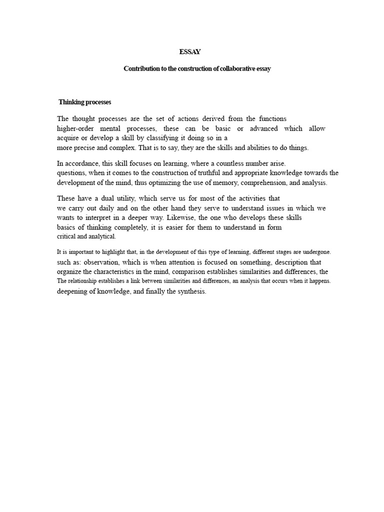 Understanding Thought Processes in Essays | PDF