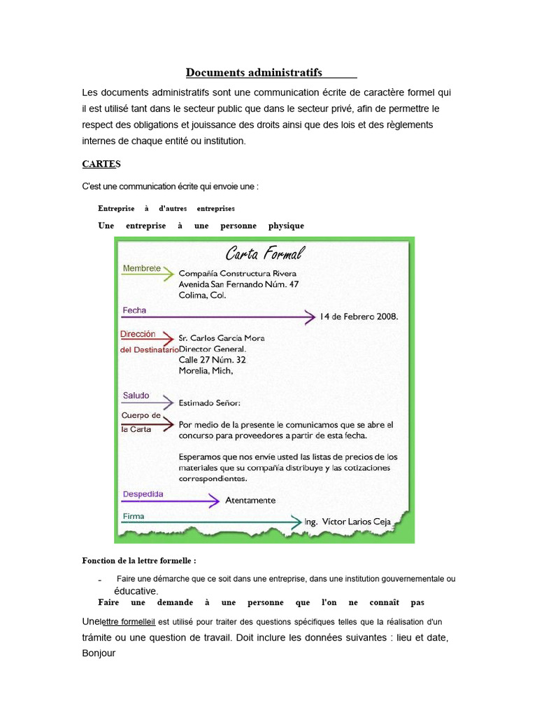 Types de documents administratifs essentiels | PDF | Business