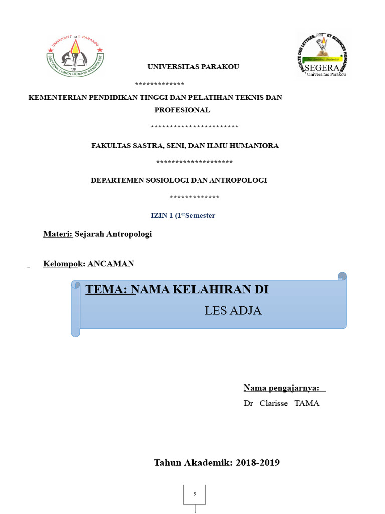 Nama Kelahiran Adja di Benin: Analisis Sosial | PDF