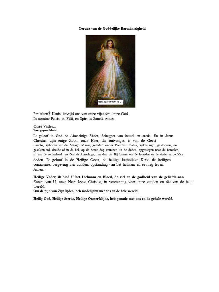 Corona Van de Goddelijke Barmhartigheid | PDF