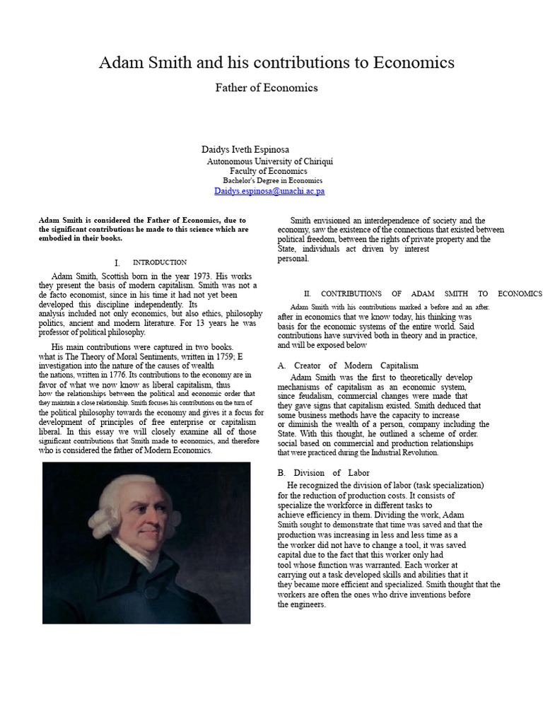 Contributions of Adam Smith | PDF | Value (Economics) | Capitalism