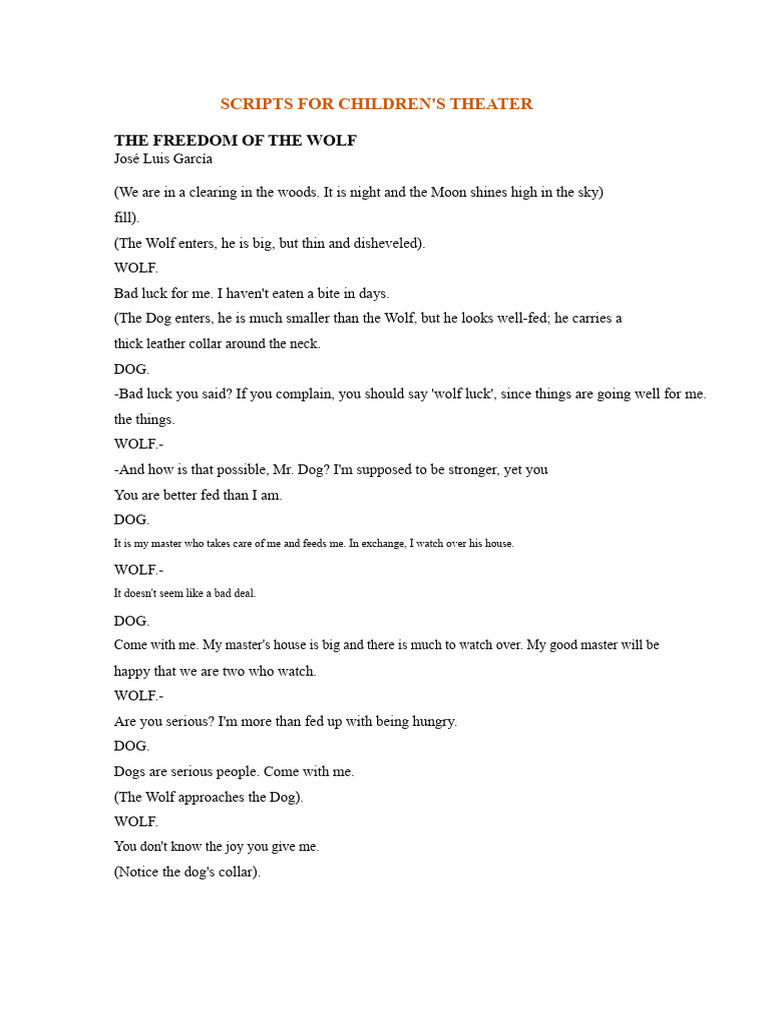 Children's Theater Scripts Collection | PDF