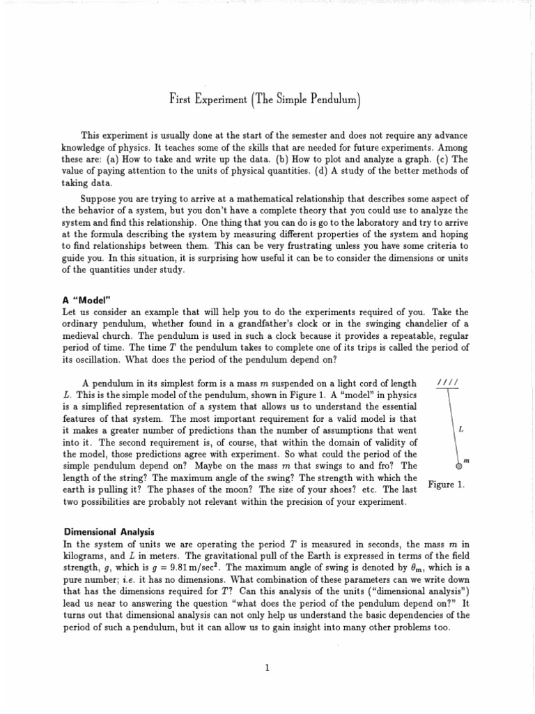 2-The Simple Pendulum | PDF | Pendulum | Experiment