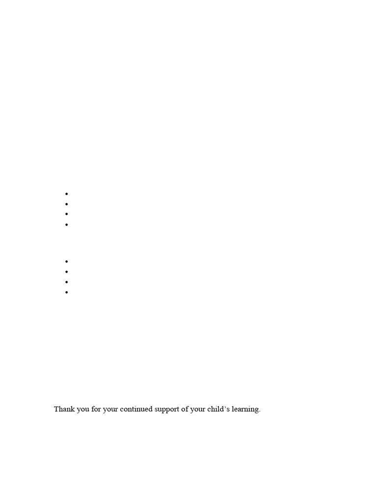 End of Unit 1 Test.letter to Parents Translate | PDF