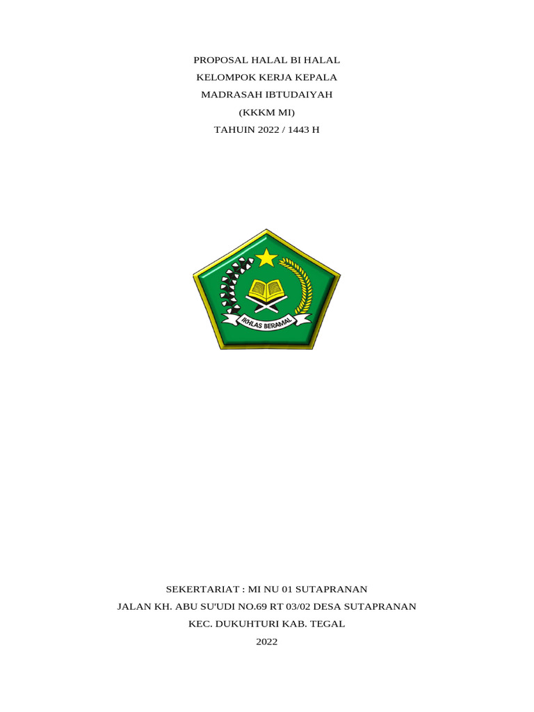 Proposal Halal Bi Halal KKKM MI 2022 | PDF