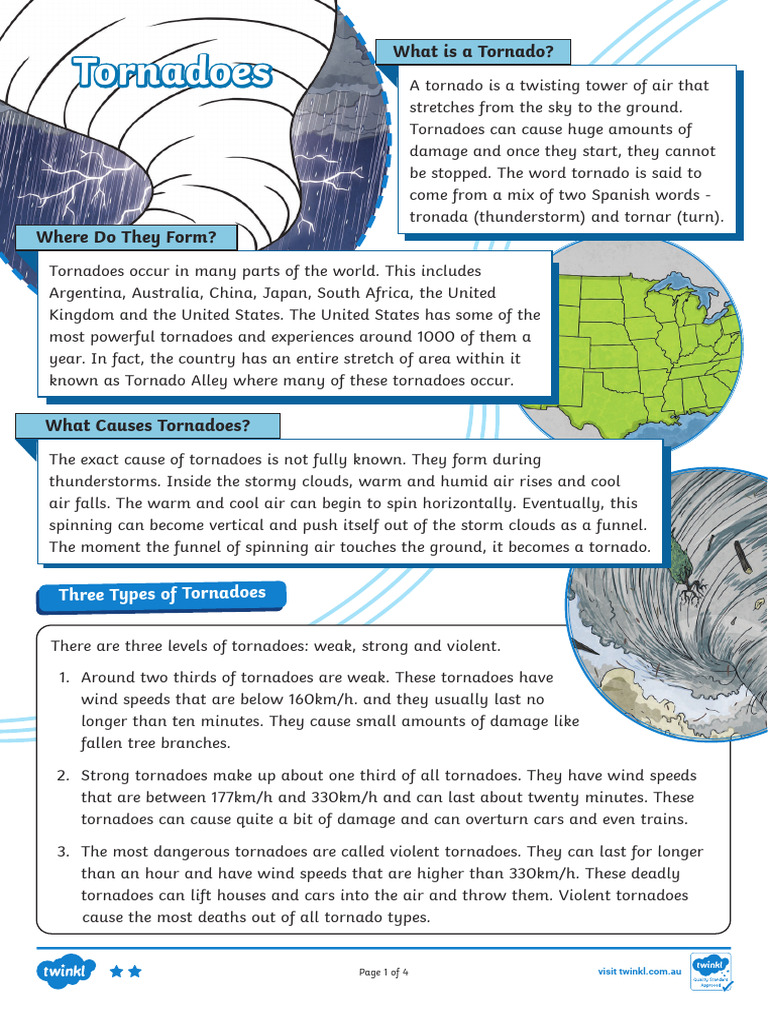 Comprehension Tornadoes | PDF | Tornadoes | Thunderstorm