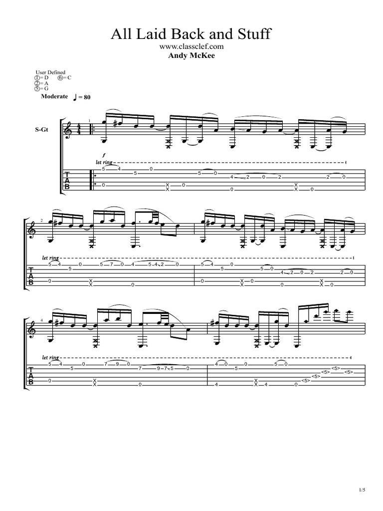 All Laid Back and Stuff by Andy McKee | PDF