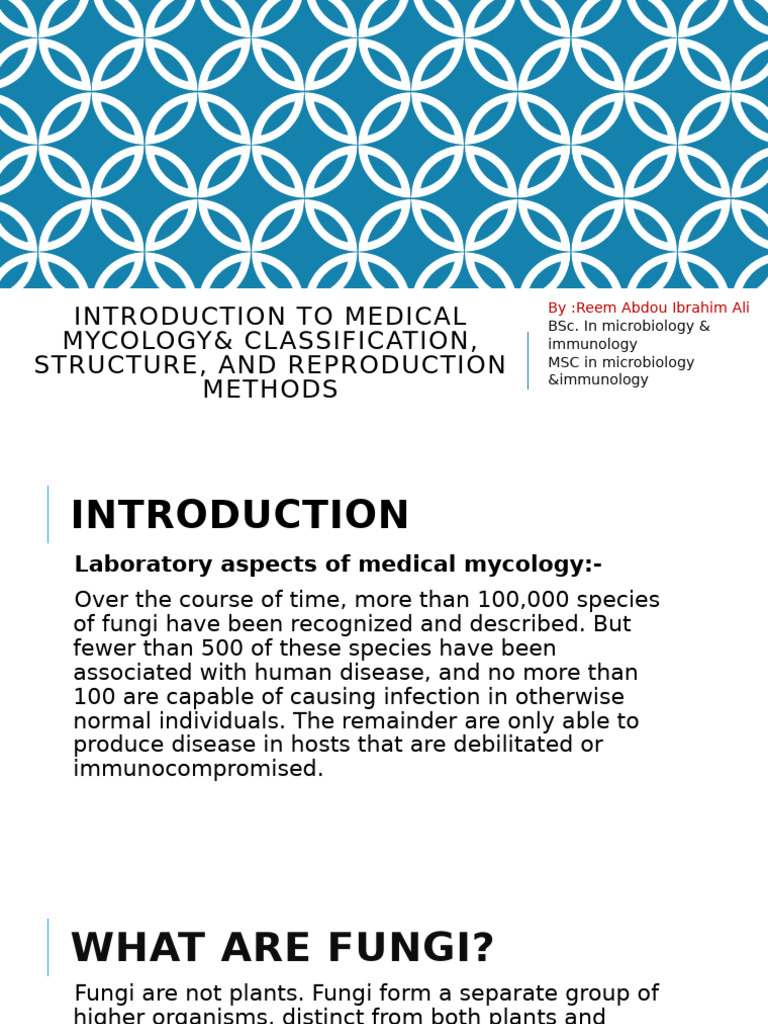 Introduction To Medical Mycology& Classification, Structure, and | PDF ...