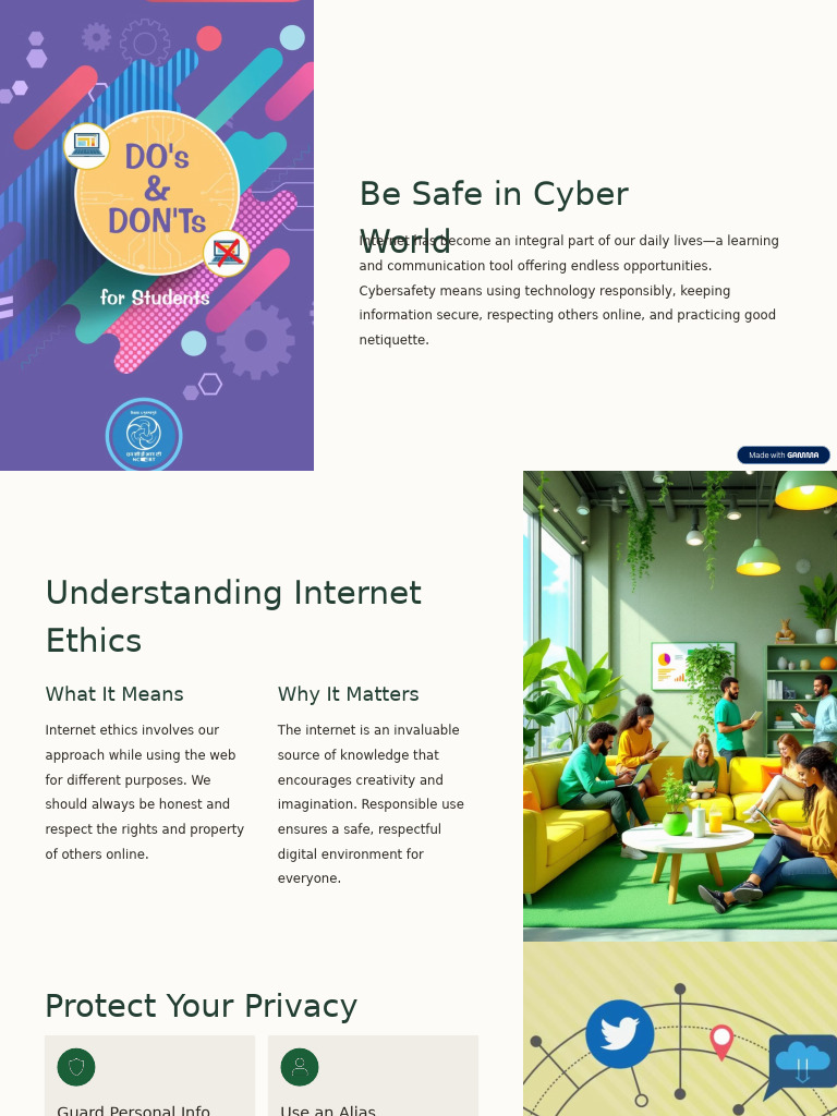 Be Safe in Cyber World | PDF | Password | Cyberbullying