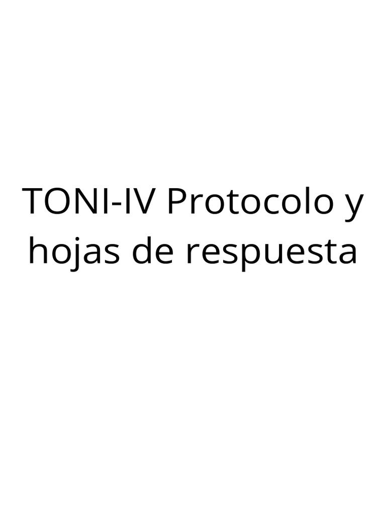 Toni-4 Hoja de Respuesta PDF | PDF