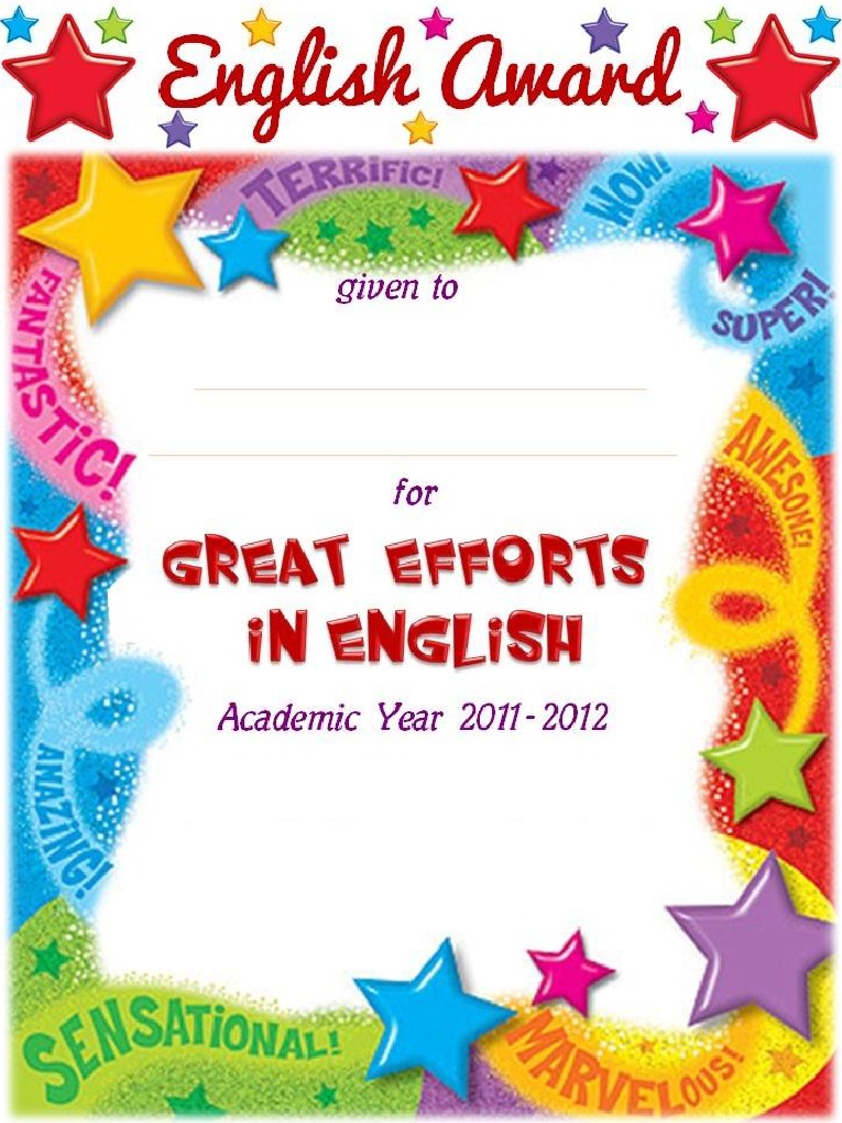 End-OF-YEAR ENGLISH AWARDS | PDF | Foreign Language Studies