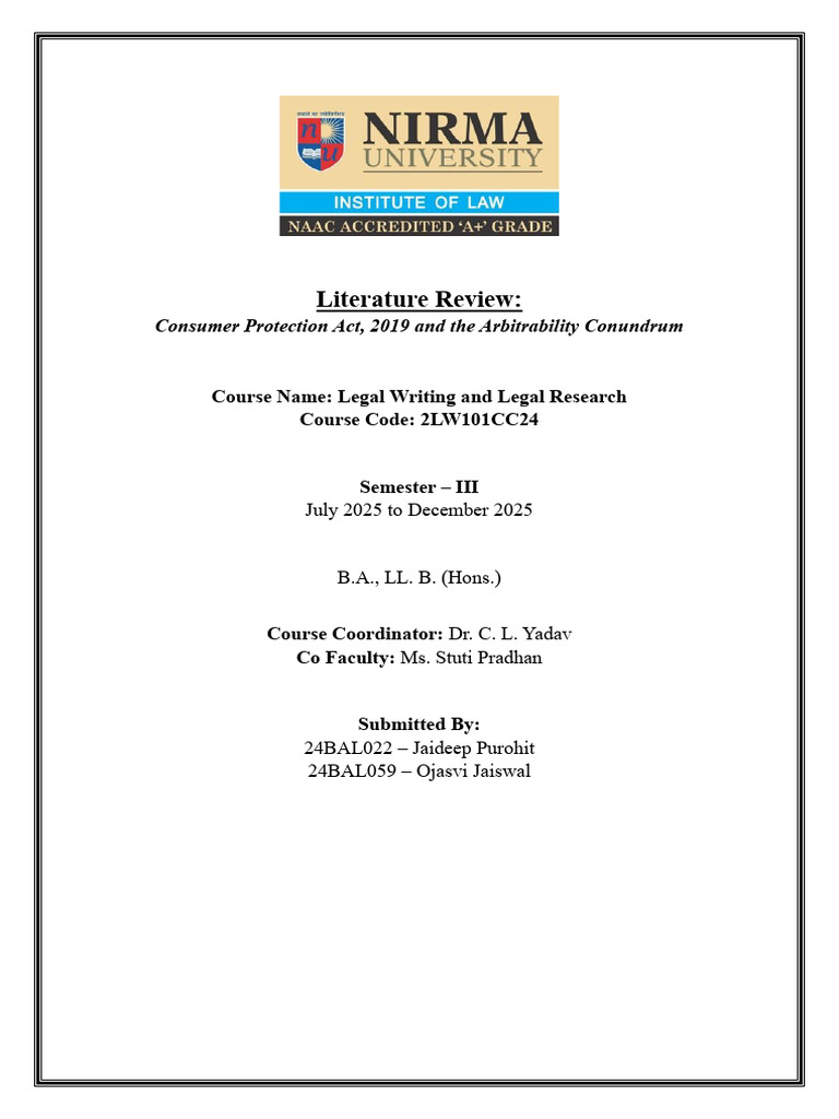 Literature Review Cover | PDF