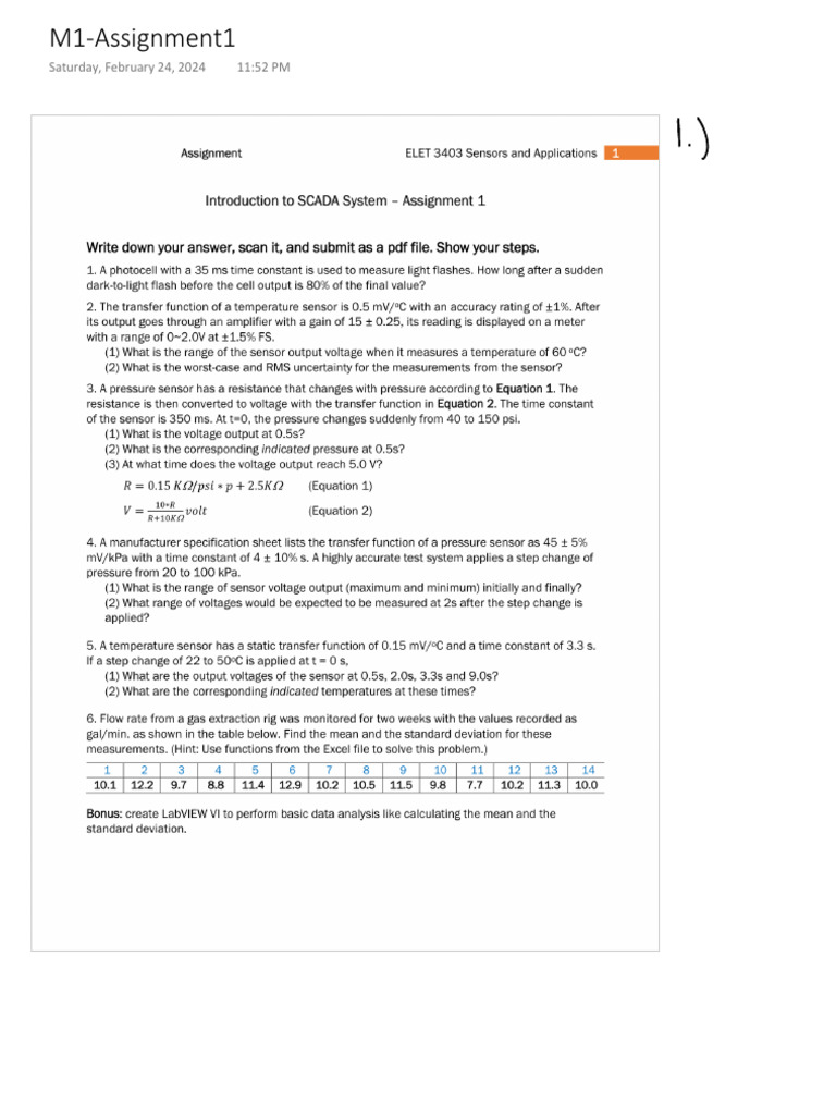 M1 Assignment1 | PDF