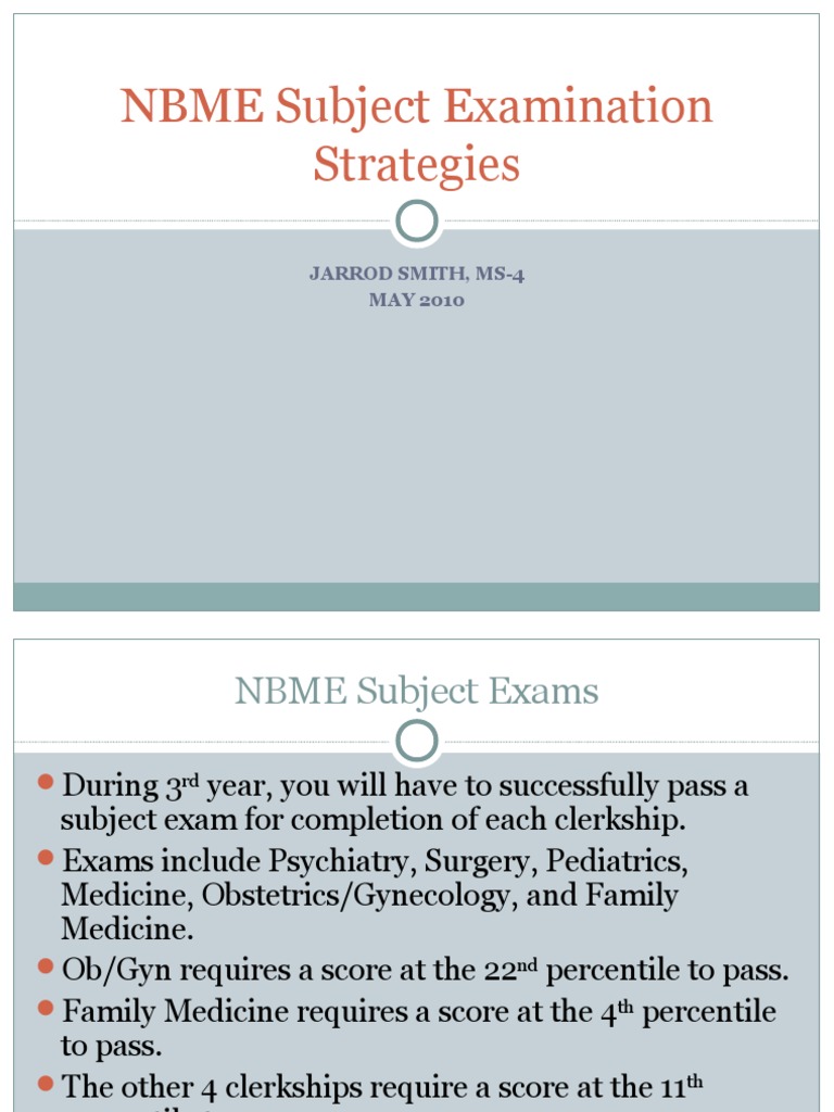 Student 2 Student NBME Subject Examination Strategies | PDF | Bloating ...