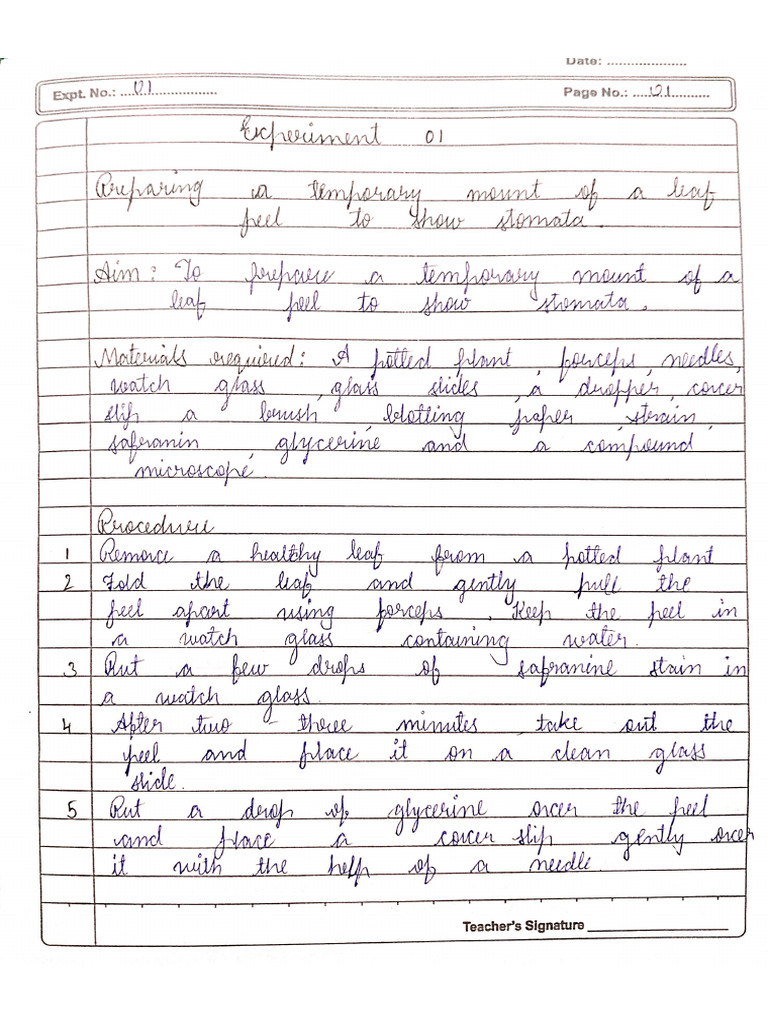 Biology Lab Record | PDF
