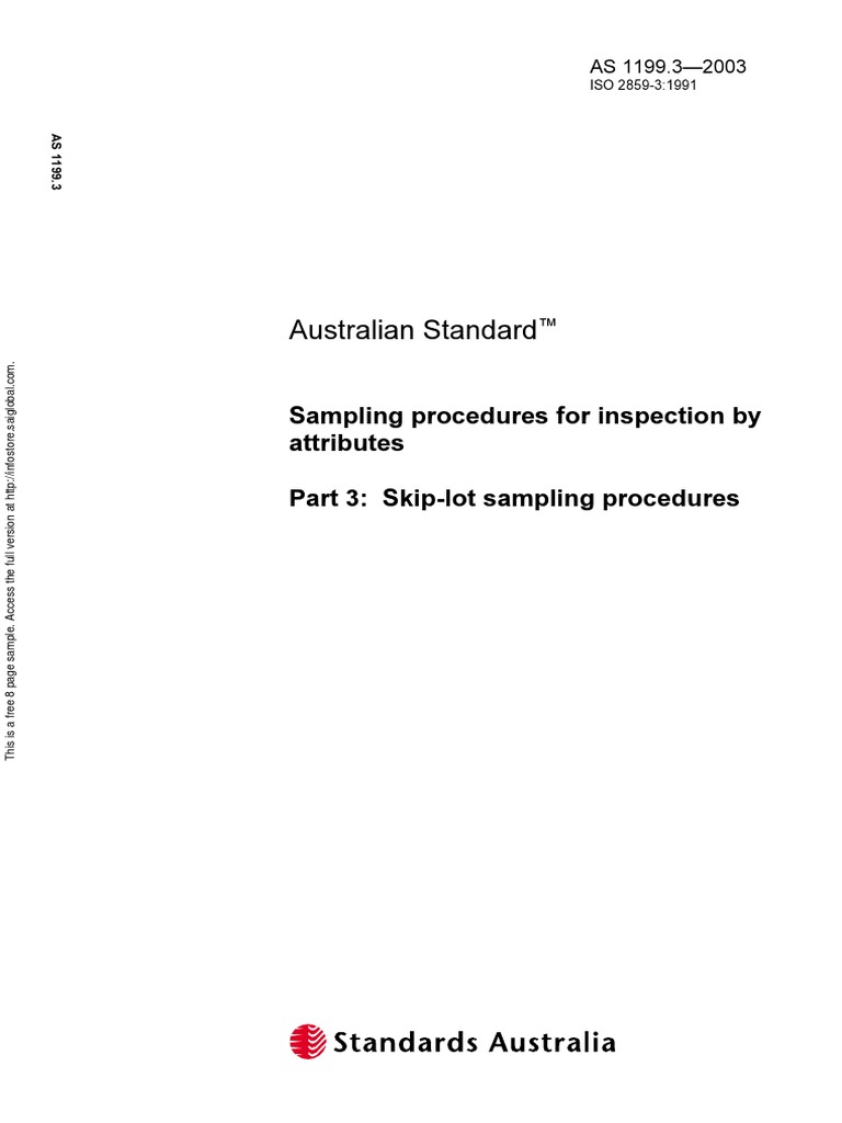 As 1199.3-2003 Sampling Procedures For Inspection by Attributes Skip ...