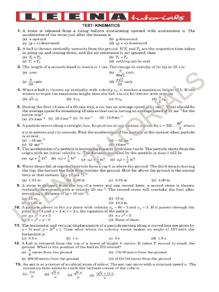 Test Kinematics | PDF