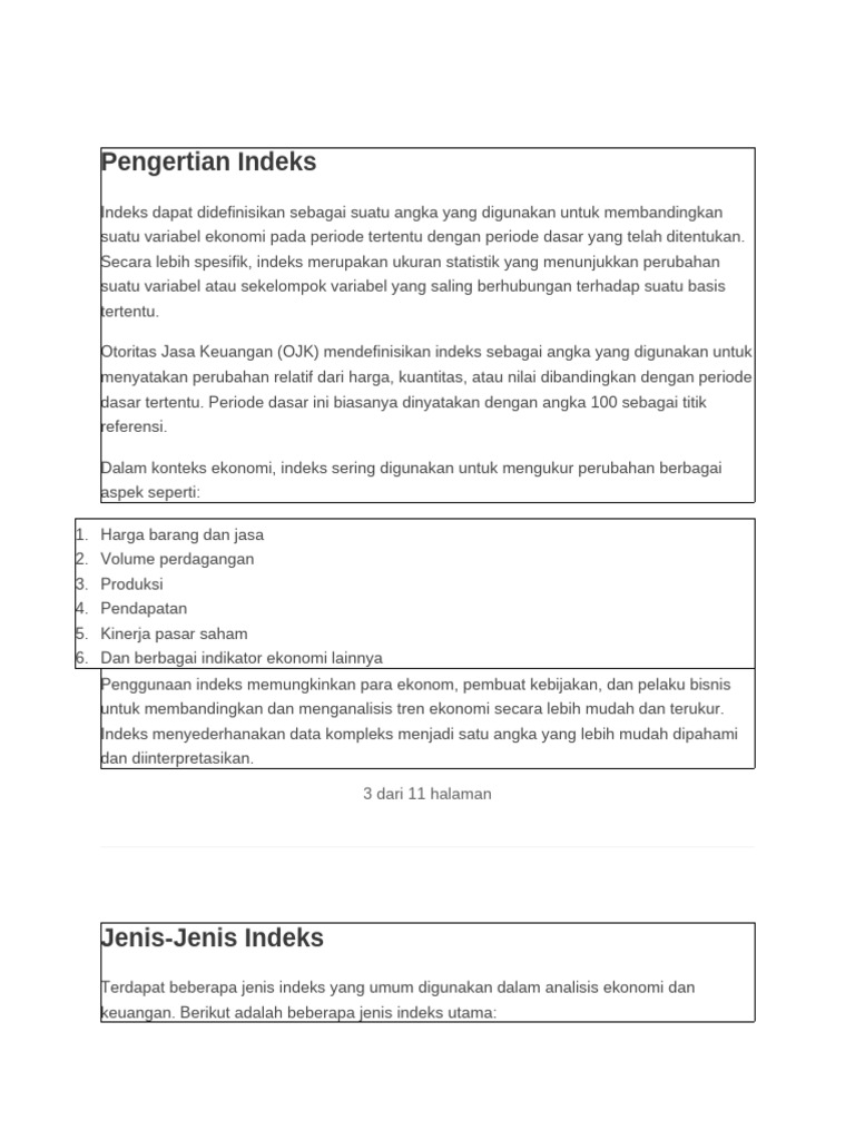 Pengertian Indeks | PDF