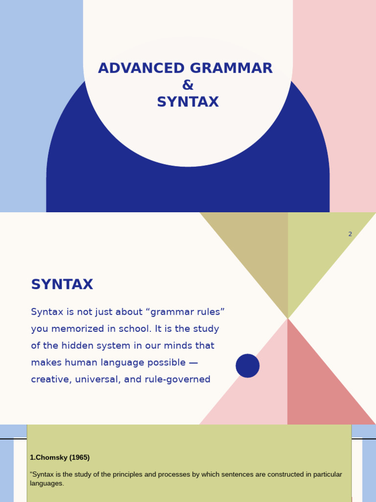 Advanced Grammar Syntax-1 | PDF | Syntax | Grammar