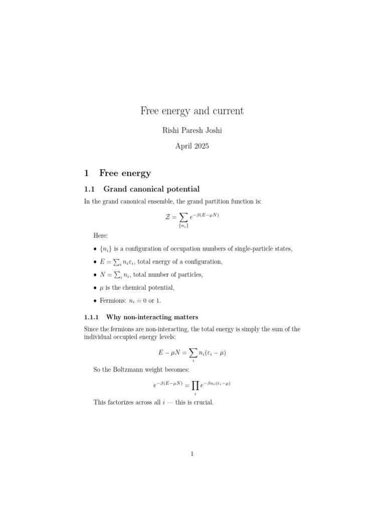 Free_energy_and_current | PDF | Physical Phenomena | Physics