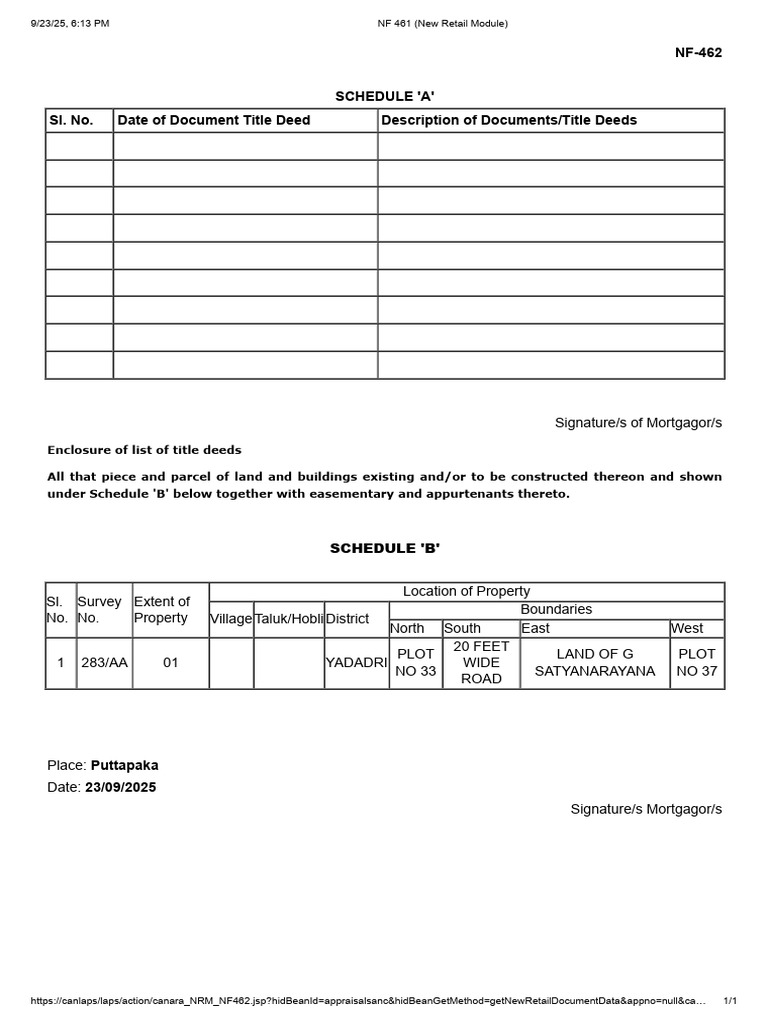 NF 461 (New Retail Module) | PDF