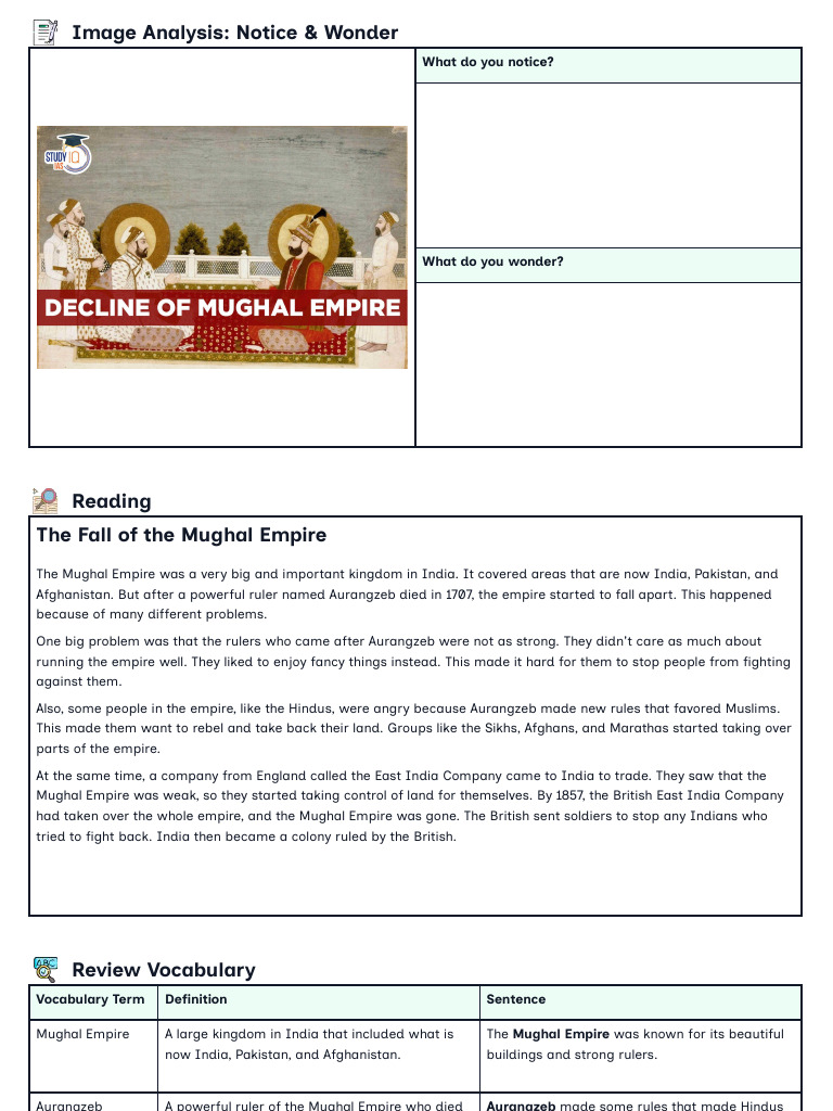 The Decline of The Mughals - Google Slides | PDF | Mughal Empire | East ...