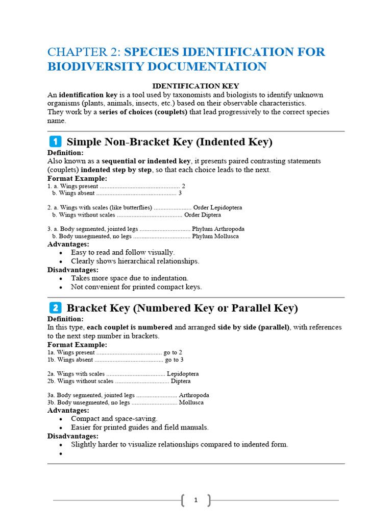 Species Identification Keys Explained | PDF | Phylogenetics | Molecular ...